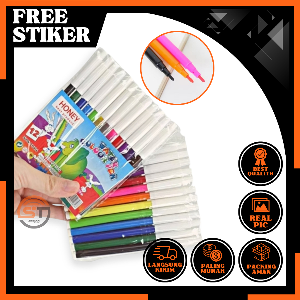 Jual 1SET Spidol Krayon Mini Isi 12 Warna Perlengkapan Menggambar ...