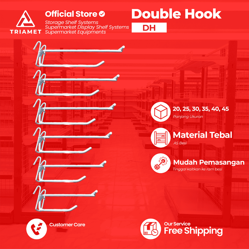 Jual Cantolan Ram Besi - Hanger Ram - Ram Display Besi (Double Hook ...