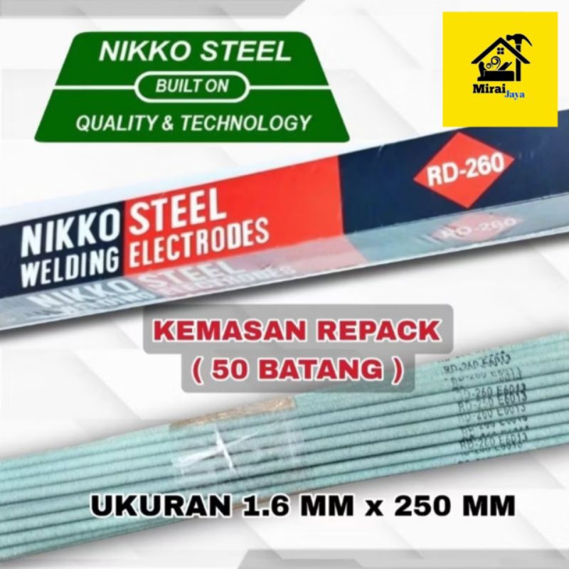 Jual Kawat Las (50 Batang) Nikko Steel 2..6 mm x 350 mm RD 260 Welding Electrodic | Shopee Indonesia