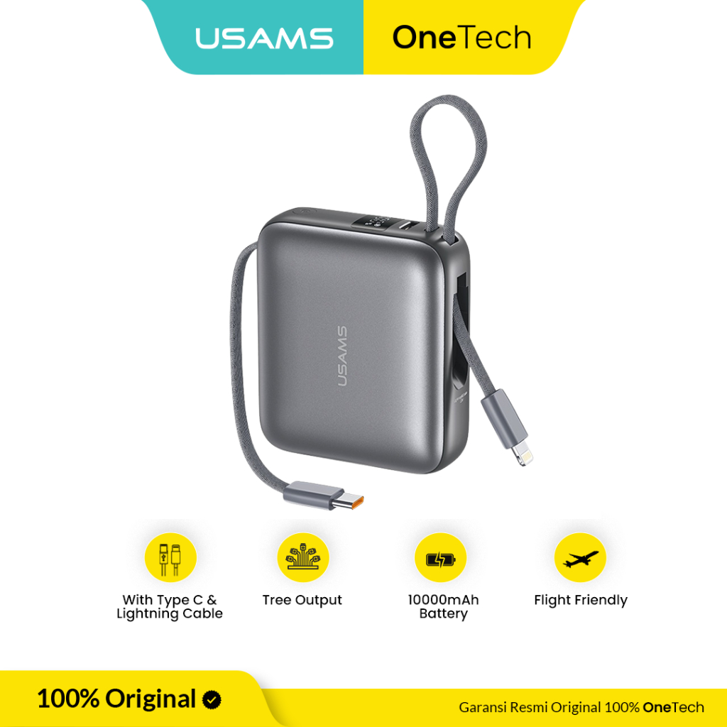 Jual USAMS PB78 Powerbank Mini Fast Charging 10000mAh 20W With Kabel ...