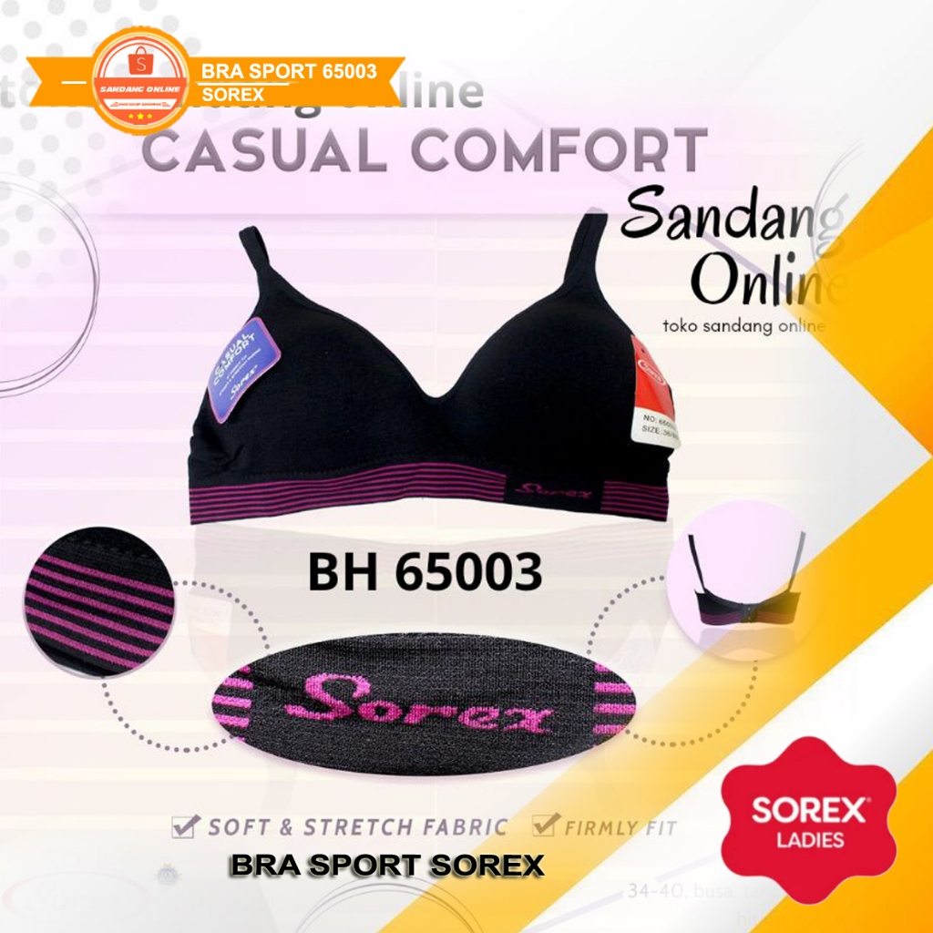 Jual Sport bra sorex 65003 tidak pakai kawat sorex berkualitas | Shopee Indonesia