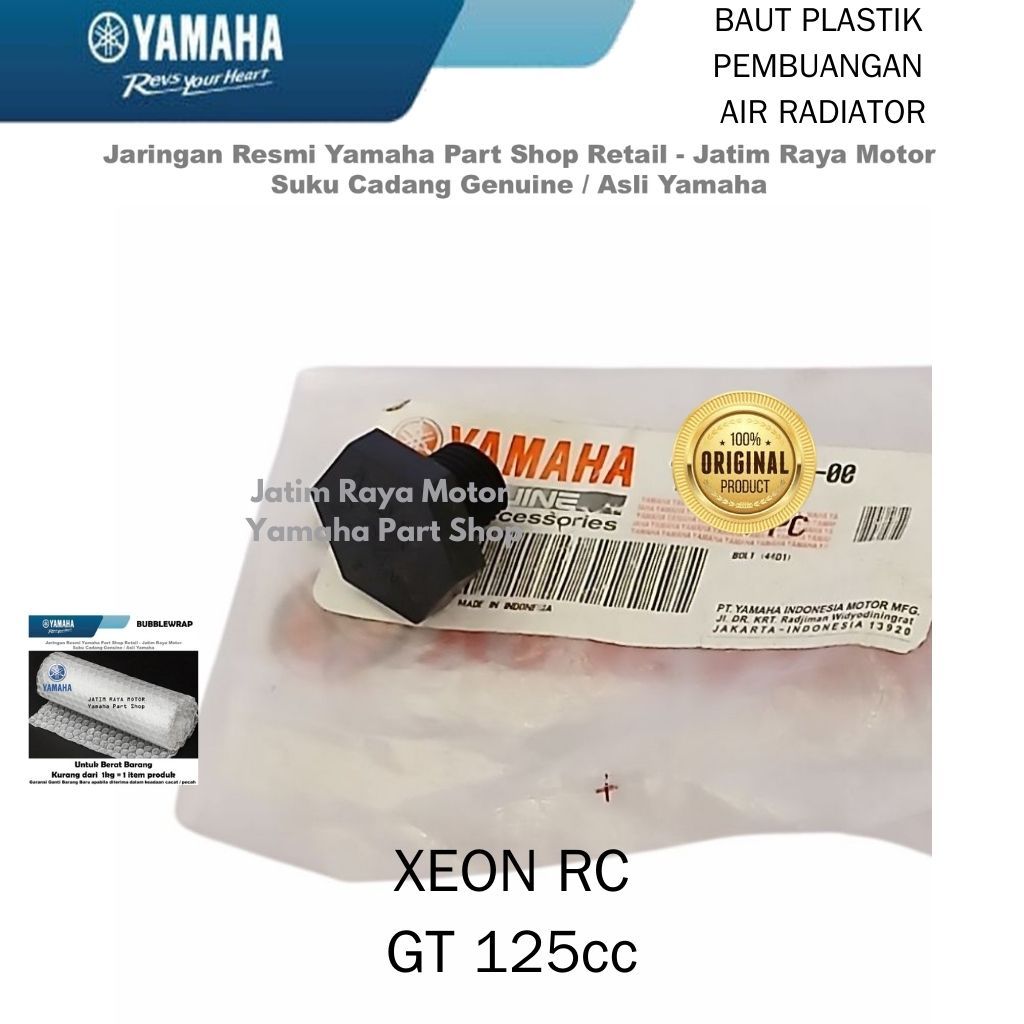 Jual Baut Plastik Pembuangan Air Radiator Xeon Rc Gt 125 Asli Yamaha ...