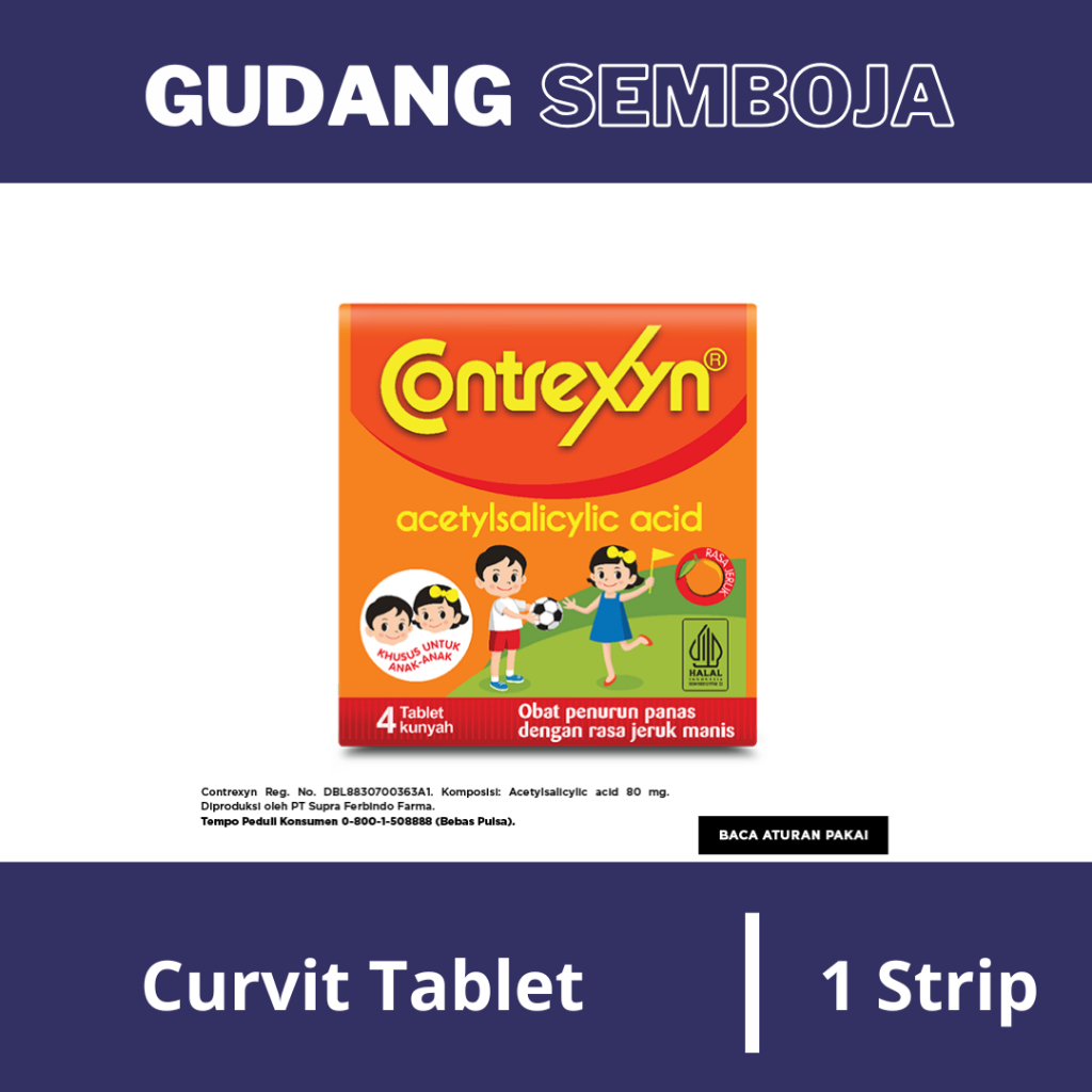 Jual Contrexyn Strip Isi 4 Tablet Acetylsalicylic Acid / Obat Penurun ...