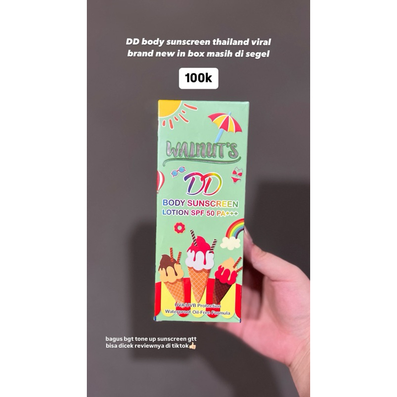 Jual DD Walnut's Body Sunscreen SPF 50 PA+++ | Shopee Indonesia