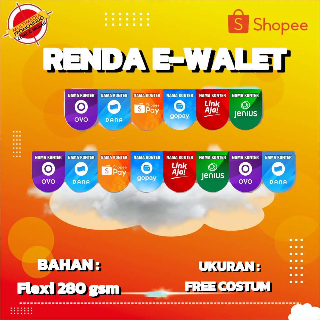 Jual Banner Hiasan Konter / Renda Konter Bulat / Spanduk Konter / Flag Banner / Spanduk Konter ...