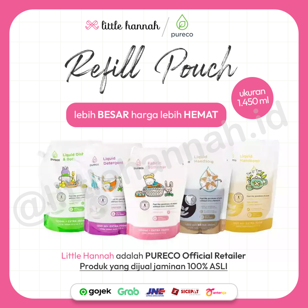 Jual PURECO Refill ECO Pack Pouch 1450ml Baby Series & Home Series / Sabun Detergent Pureco ...