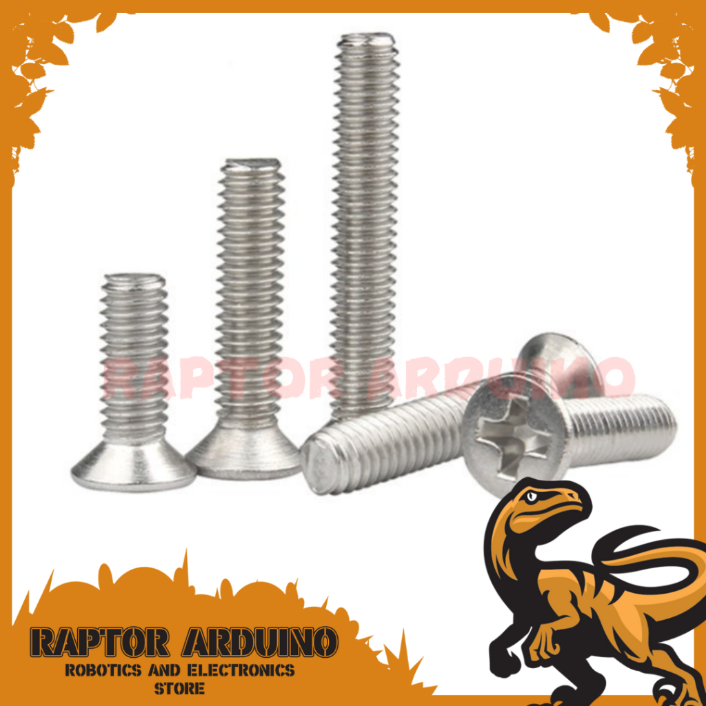 Jual BAUT JF FLAT HEAD Stainless Steel M3 X 25mm screw segitiga baut ss304 25mm 2,5cm | Shopee ...
