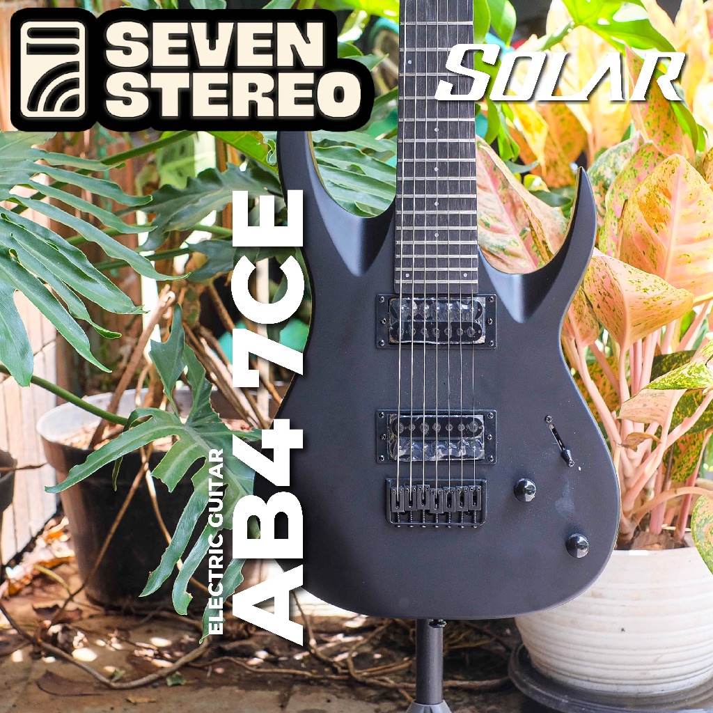 Jual SOLAR AB4.7C-E Carbon Black 7 String Electric Guitar | Shopee ...