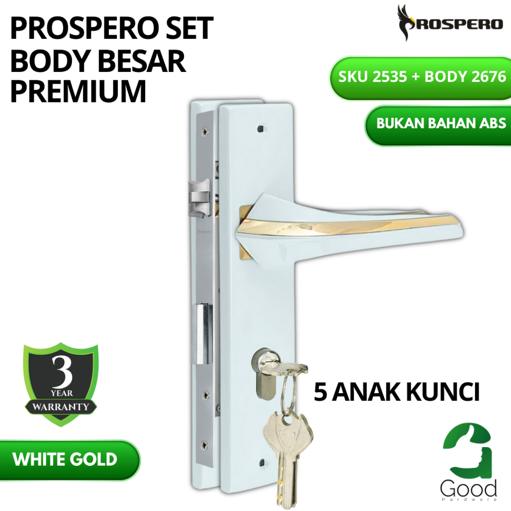 Jual Prospero Handle Pintu Besar 25cm Gagang Kunci Pintu Komplit Bergaransi | Shopee Indonesia