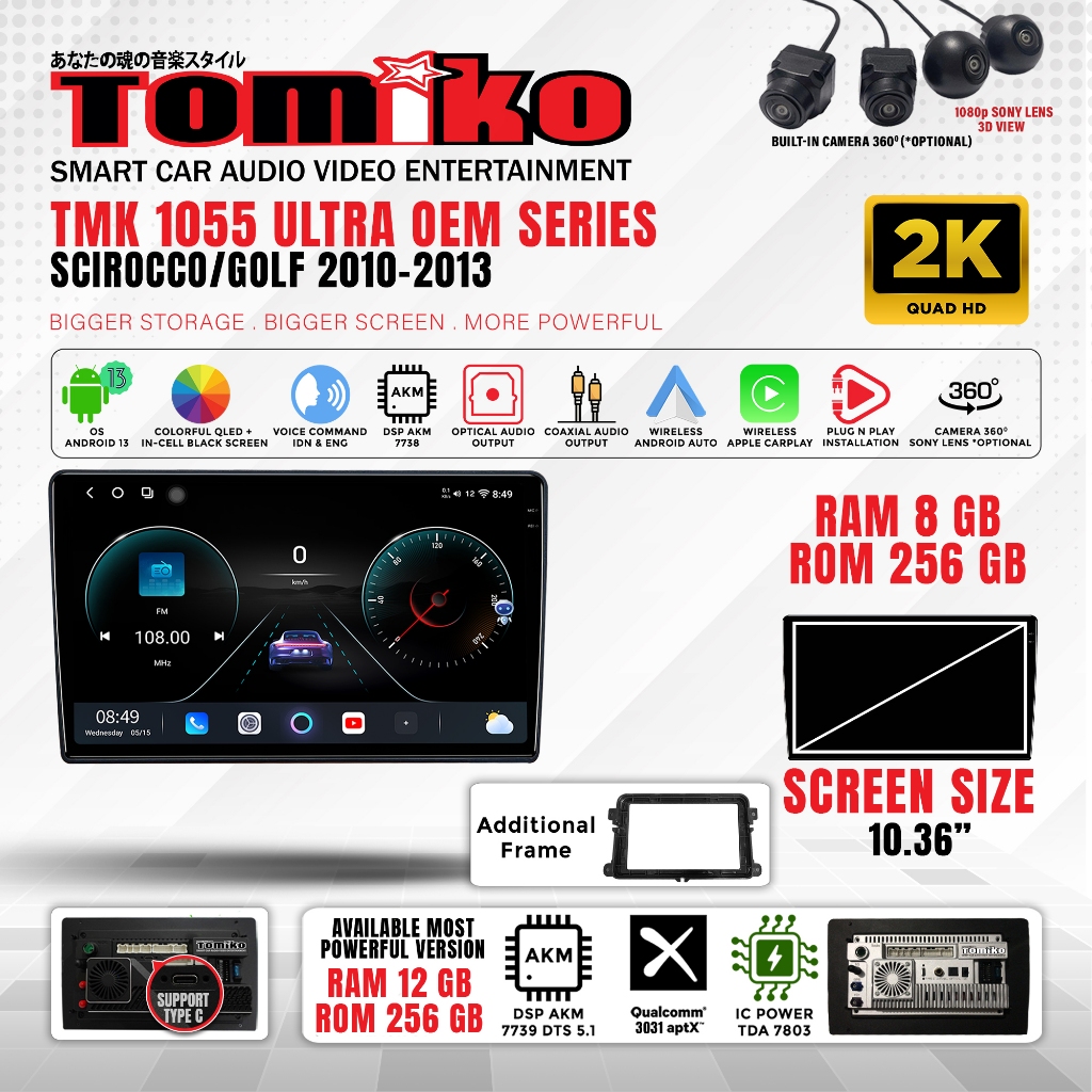 Jual Tomiko Head Unit Android TMK 1055 ULTRA OEM Series for Scirocco ...