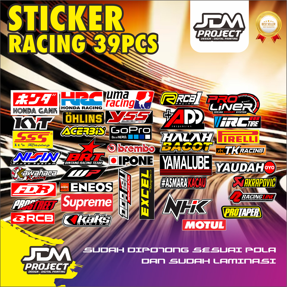 Jual JDM Project - 39 Lembar Stiker Motor Sponsor Racing sudah ...