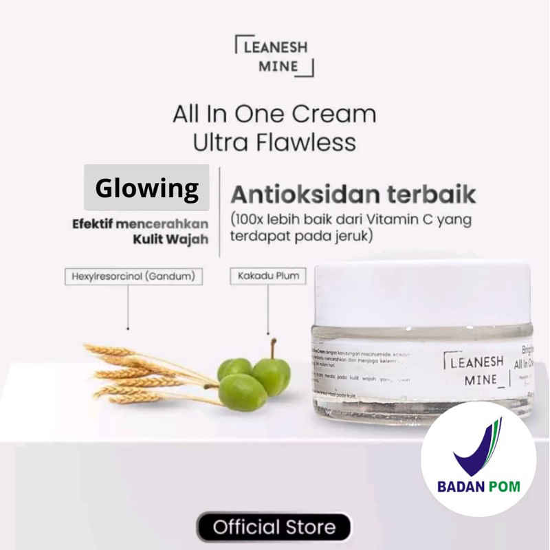Jual (30 GRAM) LEANESH MINE Cream All In One Pencerah Wajah Day Cream ...