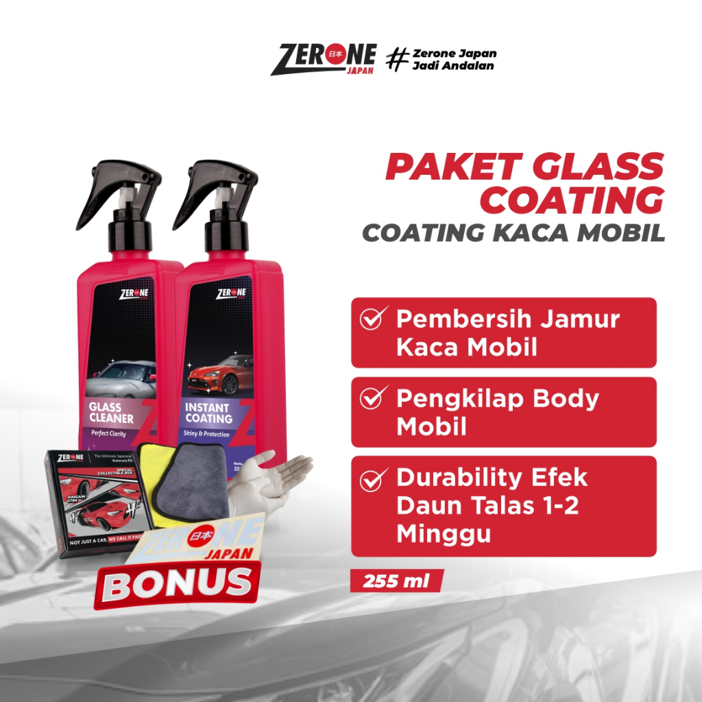 Jual Zerone Japan Paket Glass Coating Pembersih Jamur Kaca Mobil Kit ...