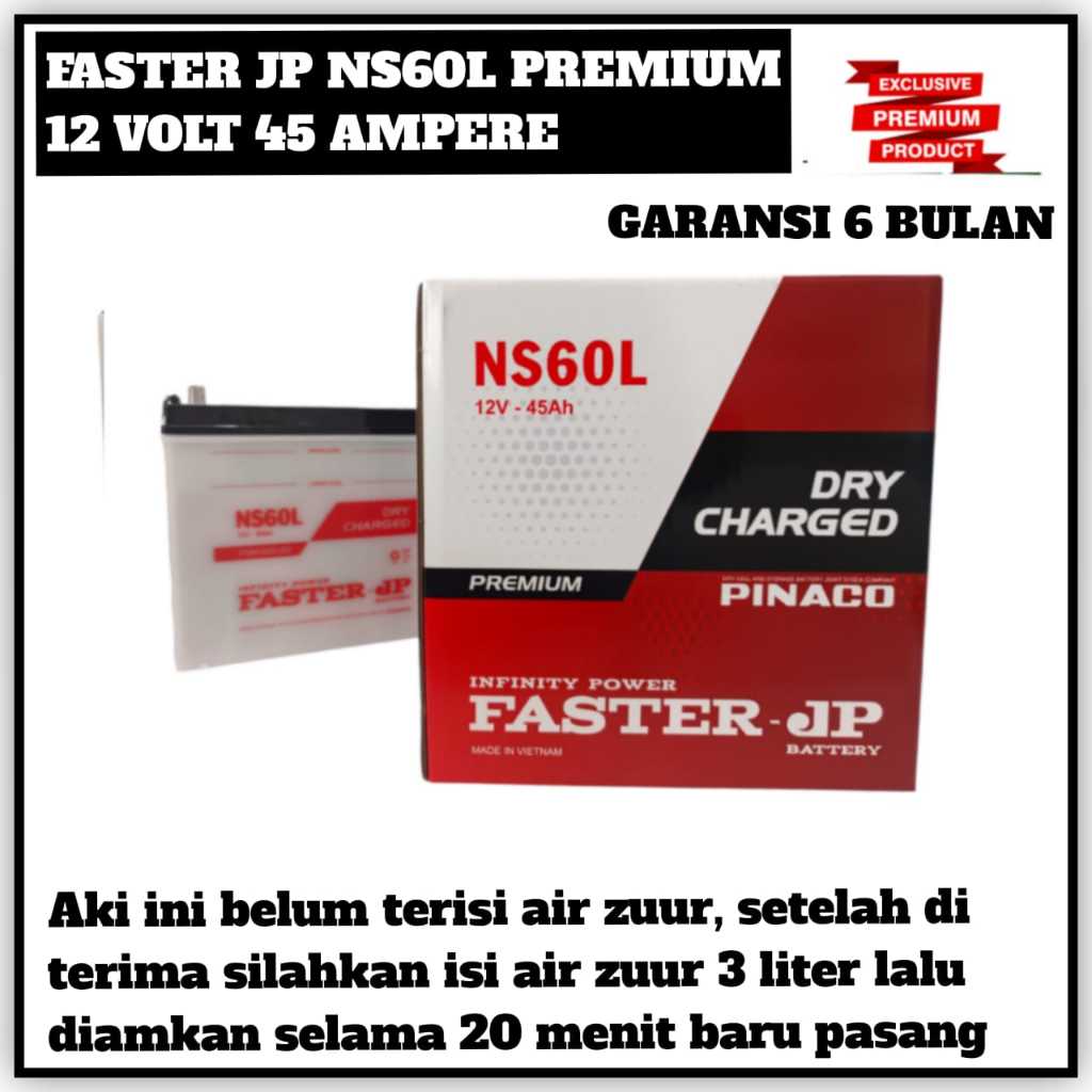 Jual Aki Mobil Grand Livina/Corolla Series/Honda City/Karimun/Baleno FASTER JP NS60L Premium 45 ...