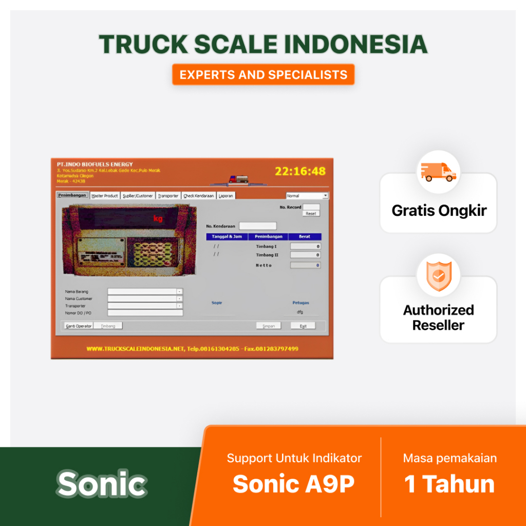 Jual Software Jembatan Timbang Sonic A9P | Shopee Indonesia