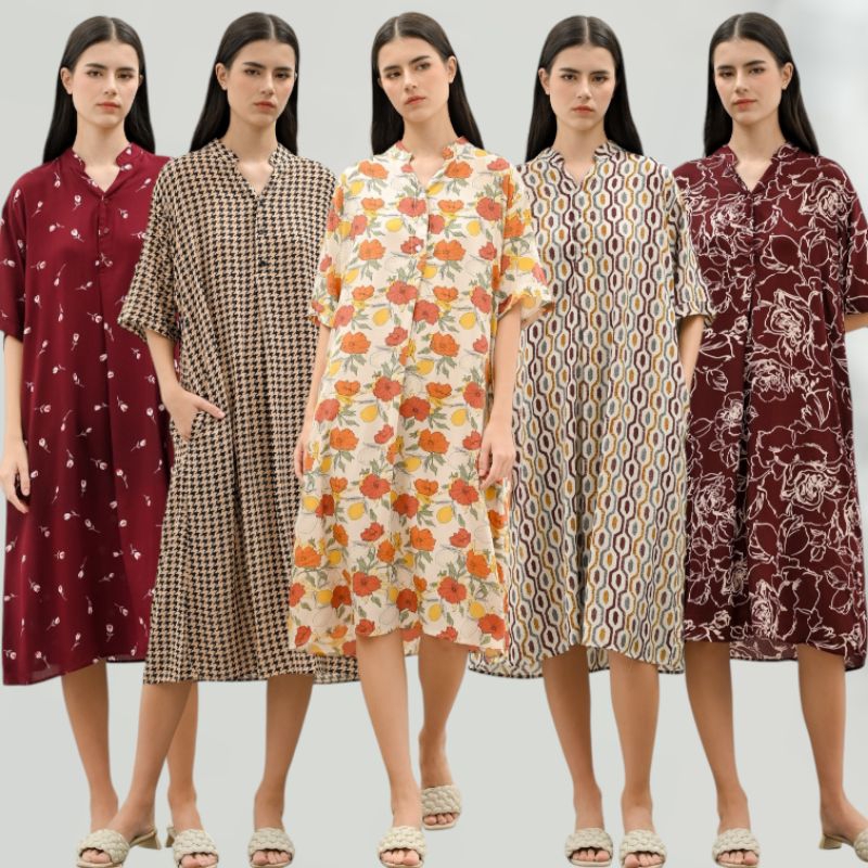 Jual RUNALABEL - MAYLA DRESS Daster Kerah Shanghai | Shopee Indonesia