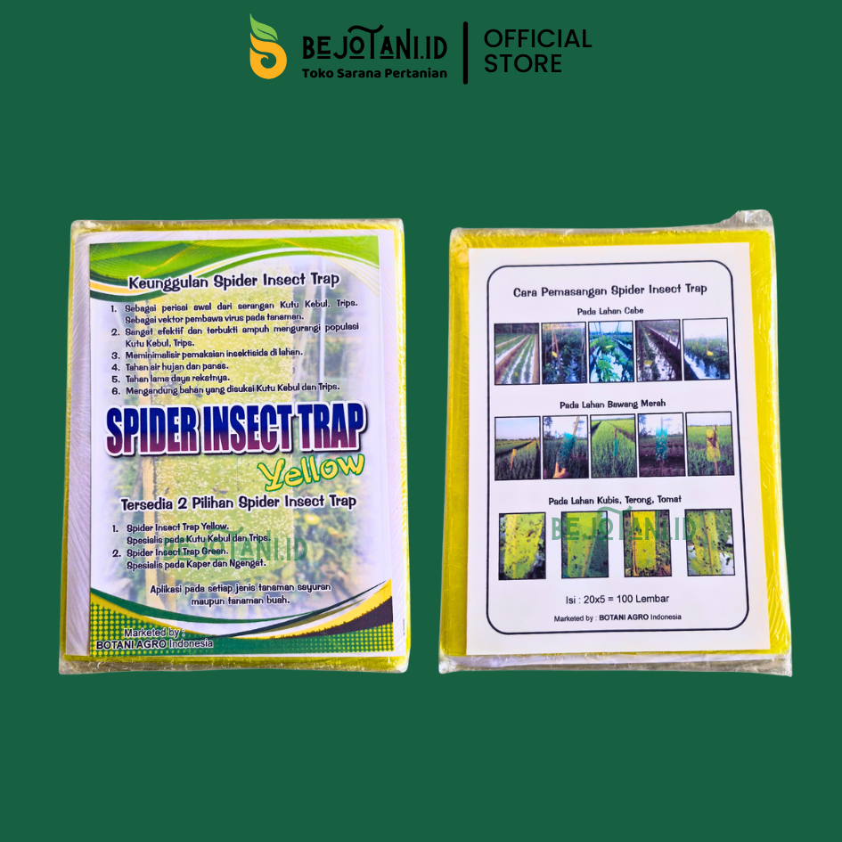 Jual LEM PERANGKAP LALAT BUAH YELLOW TRAP SPIDER INSECT TRAP 100 LEMBAR ...