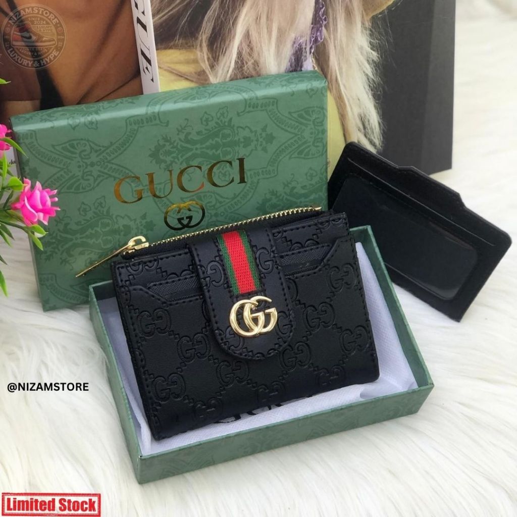 Jual Dompet Mini Wanita Emboss Gucci dengan Resleting - Free Box ...