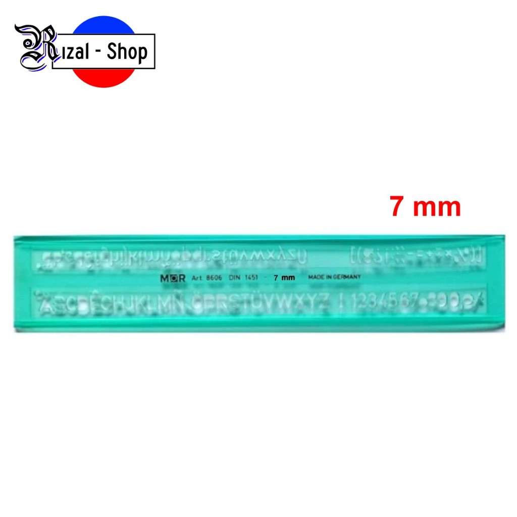 Jual Penggaris Sablon Huruf Angka 7 mm MOR Mal Abjad | Shopee Indonesia