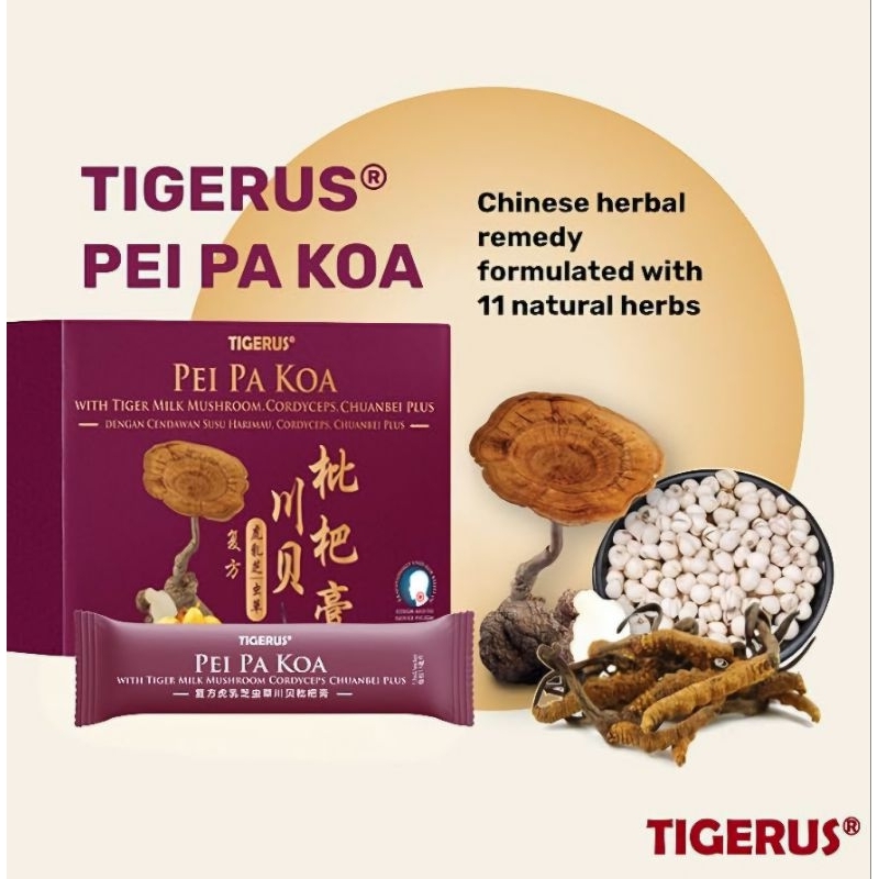 Jual 1 BOX - PEIPAKOA Tigerus | PEI PA KOA with Tiger Milk Mushroom ...