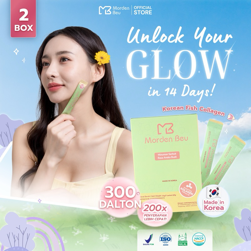 Jual MORDEN BEU COLLAGEN - 2 Box Paket 2 Minggu | Low Molecules Marine Collagen Tripeptide 300da ...