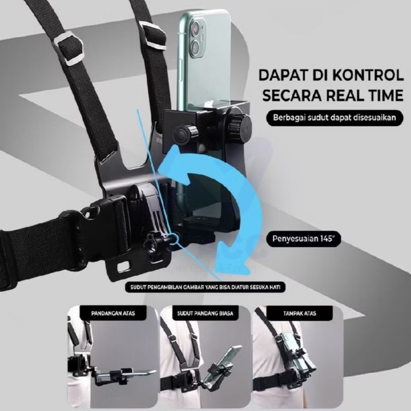 Jual Holder HP Dada / Chest Strap / untuk Unboxing Action Cam Memancing ...