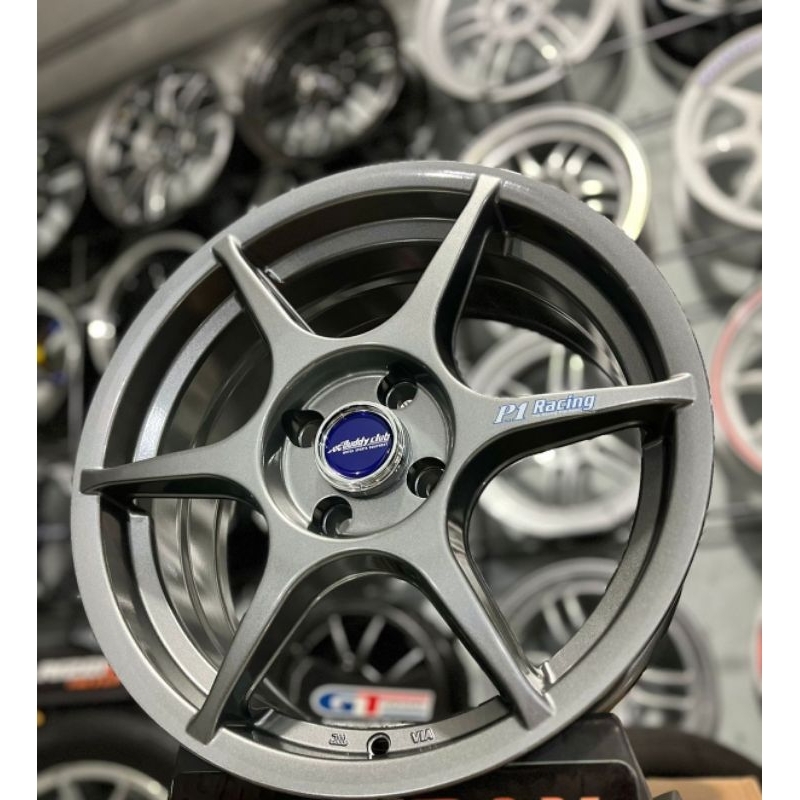 Jual Velg P1 buddy club R16 gunmett pcd 4x100 kondisi baru | Shopee ...