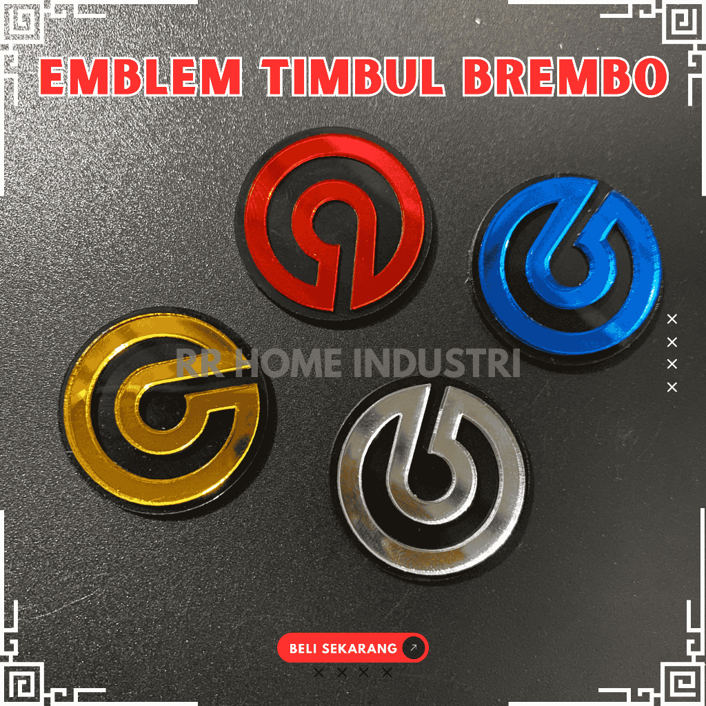 Jual EMBLEM TIMBUL AKRILIK 3D BREMBO 3cm / Emblem Akrilik kaliper ...