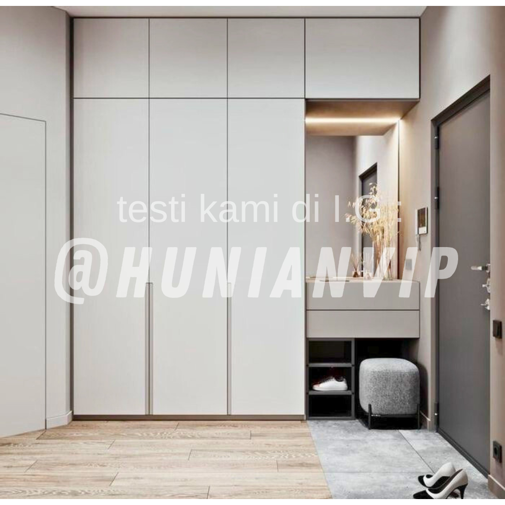 Jual Wardrobe lemari pakaian minimalis Finishing HPL Bahan Kayu ...