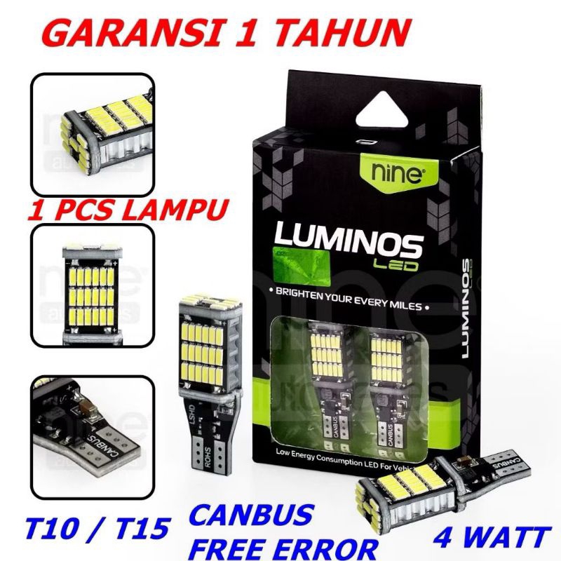 Jual LAMPU LED T15 / T10 45 MATA 9NINE LUMINOS CS1 SEIN DAJAL,LAMPU ...