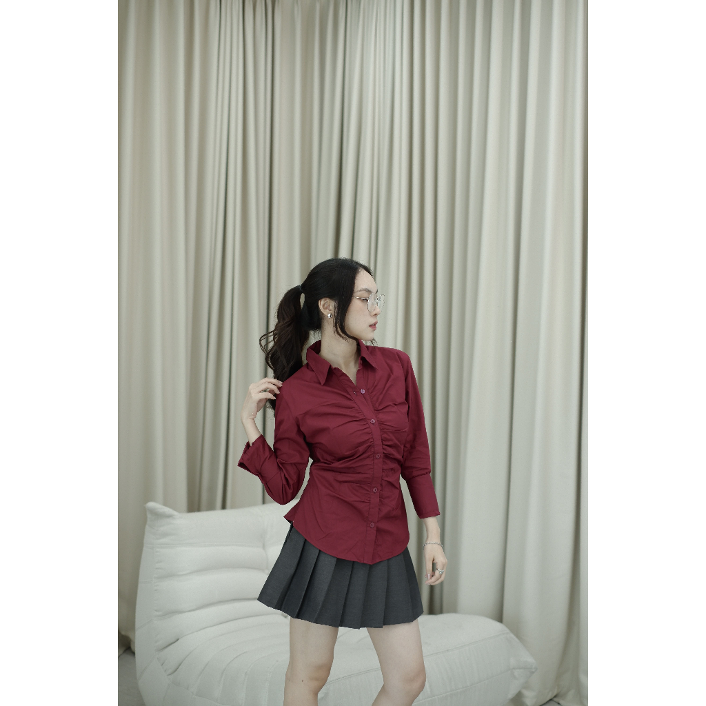 Jual Peach Poppy MOLLY Shirt - Kemeja Wanita Loose Fit Cassual Look ...