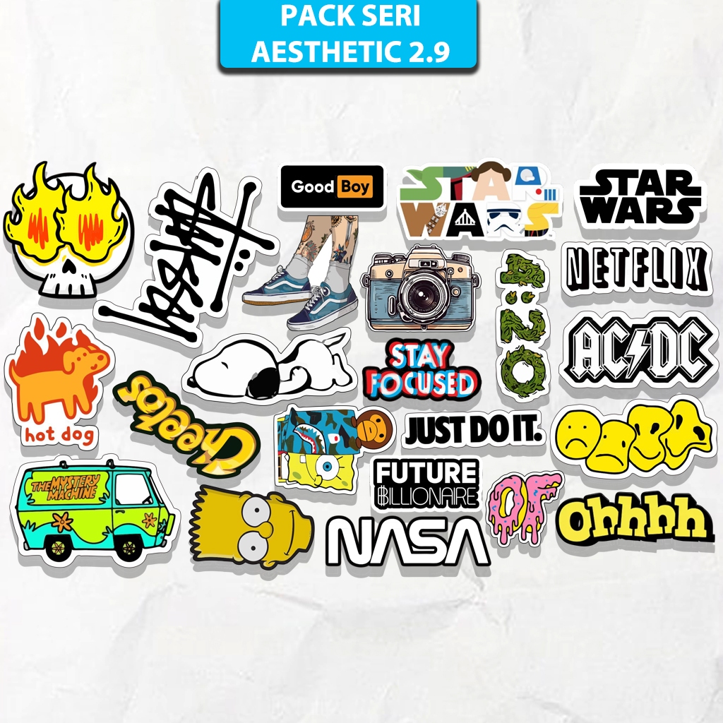 Jual Sticker Pack Aesthetic Hypebeast Anti Air Bisa Ditempel Di ...
