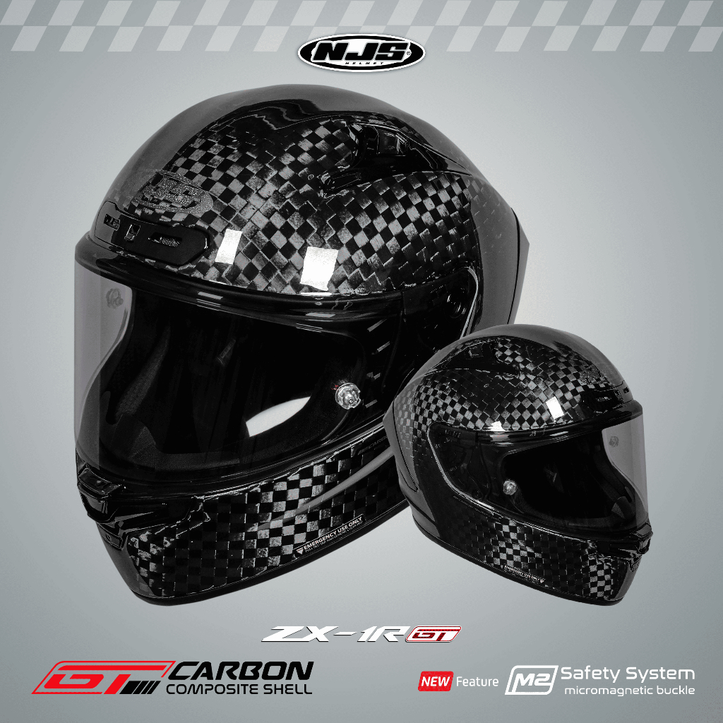 Jual NJS ZX-1R GT Carbon Spreadtow Gloss/Doff - Helm Full Face (FREE PINLOCK) - Helm Full Face ...