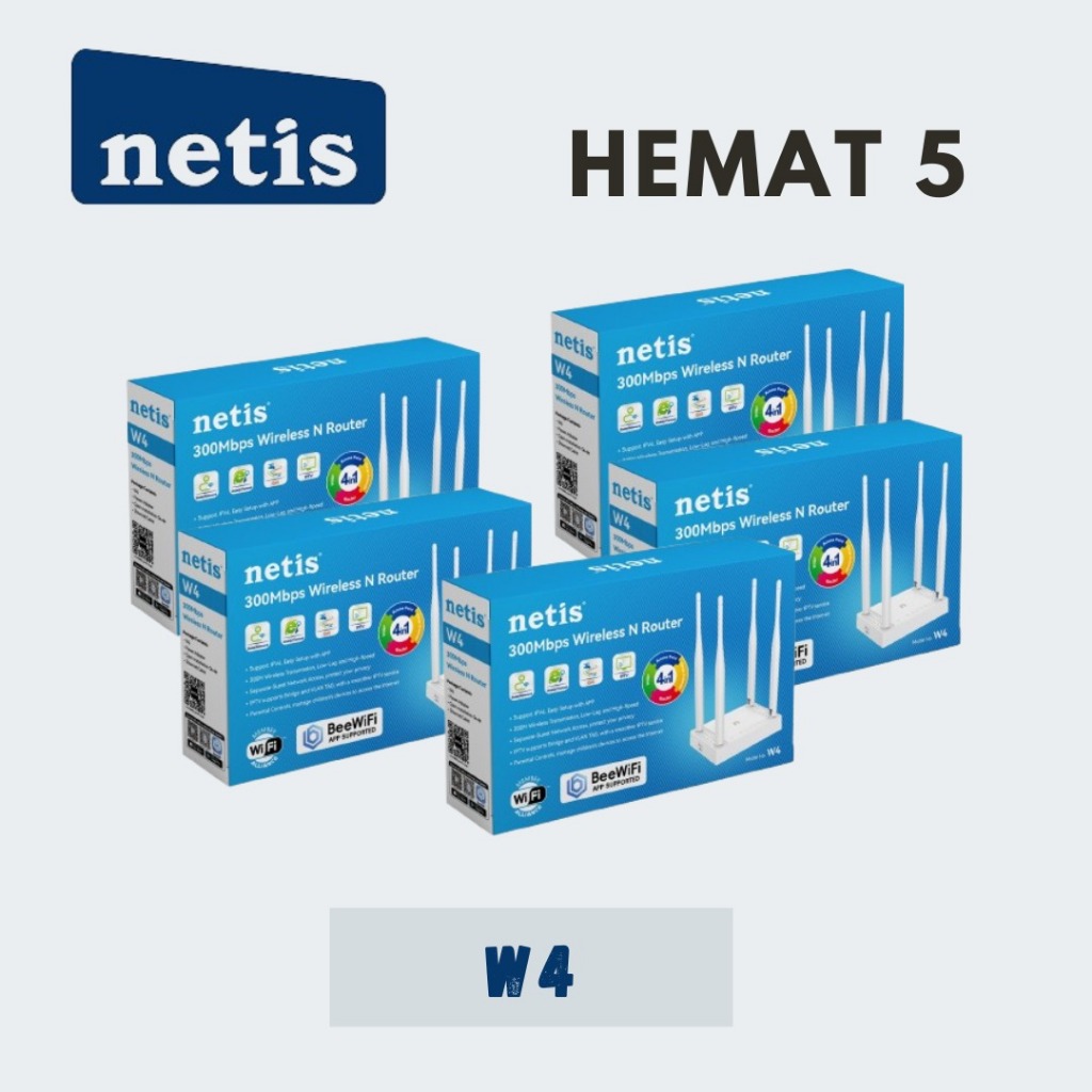 Jual Hemat 5 - Netis 300mbps Wireless & Router - W4 w/ 4 Antennas | Shopee Indonesia