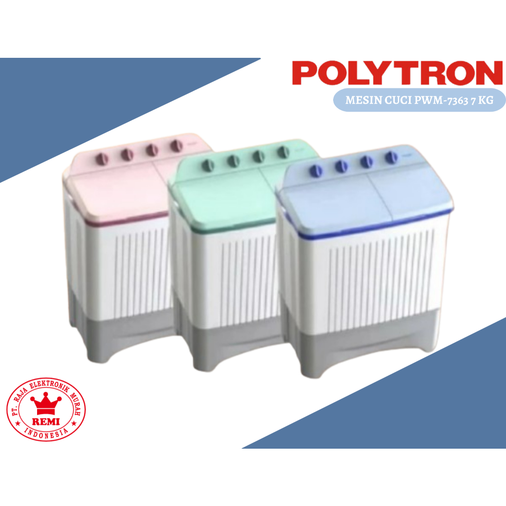 Jual POLYTRON Mesin Cuci PWM 7363 Twintube Washing Machine Kapasitas 7 ...
