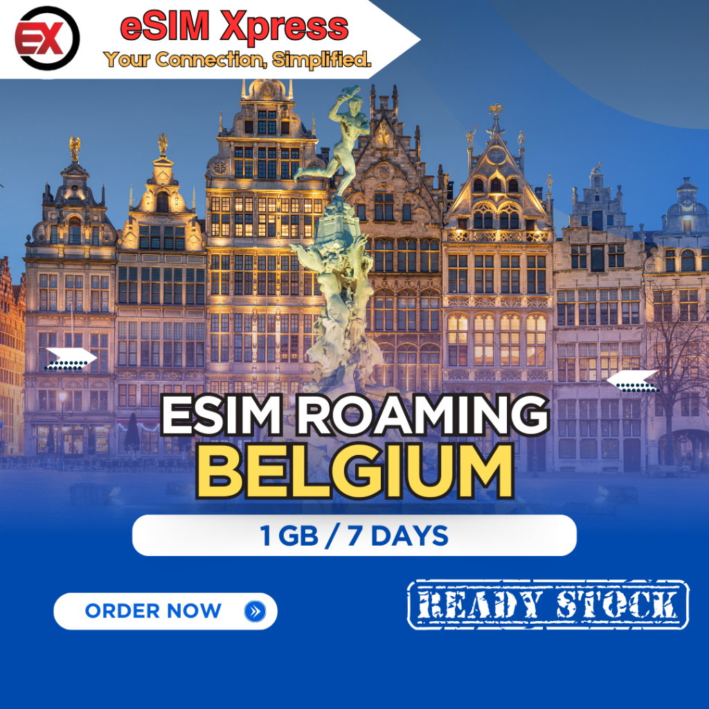 Jual eSIM Belgia 1 GB Data | 7 Hari | eSIM Roaming | eSIM Travel Belgium | Shopee Indonesia