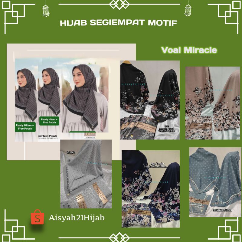 Jual Aisyah21Hijab | Umama Scarf | Hijab Segiempat Motif | Logo UM ...