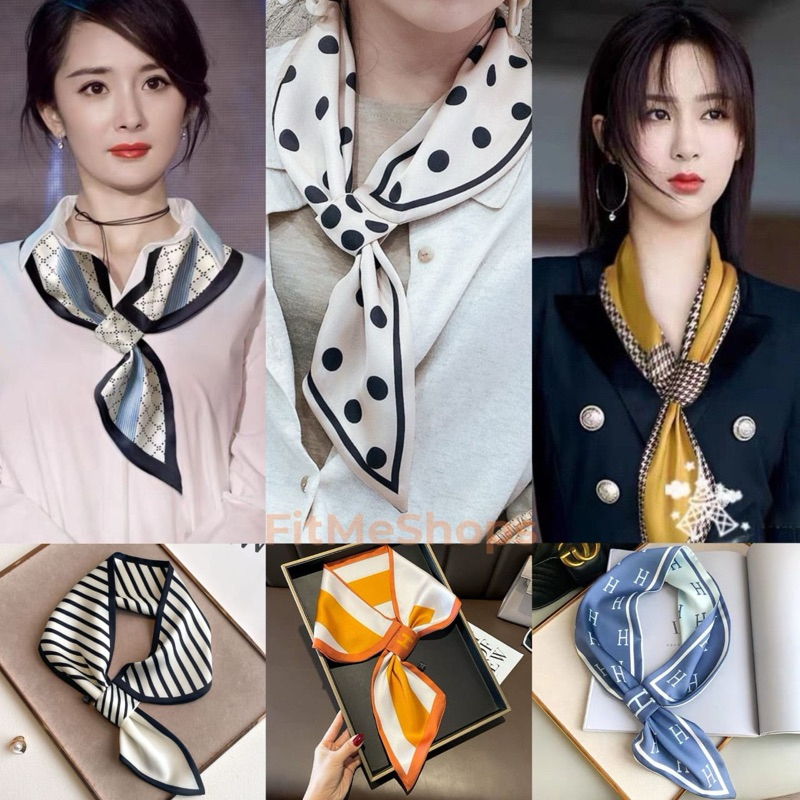 Jual Feelme KK-457 Syal Scarf Lembut 72x14cm syal pramugari ikat rambut ...