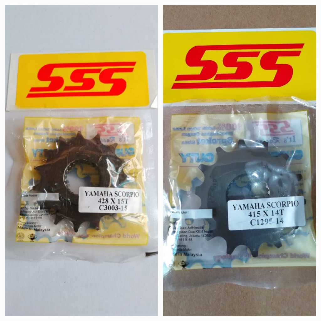 Jual GEAR / GIR DEPAN SSS RACING 415/428 14T & 15T SCORPIO SERIES ...