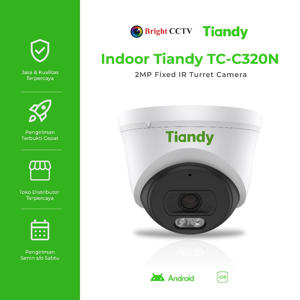 Jual IP Camera CCTV PoE Tiandy TC-C320N 2MP Audio AK Series Indoor | Shopee Indonesia