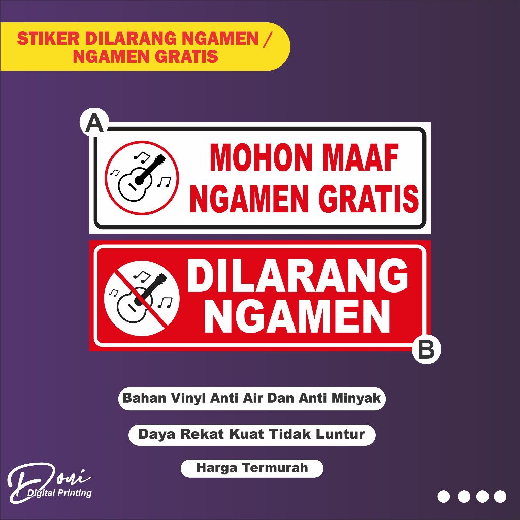 Jual Stiker Dilarang Ngamen / Stiker Pengamen Dilarang Masuk / Stiker ...