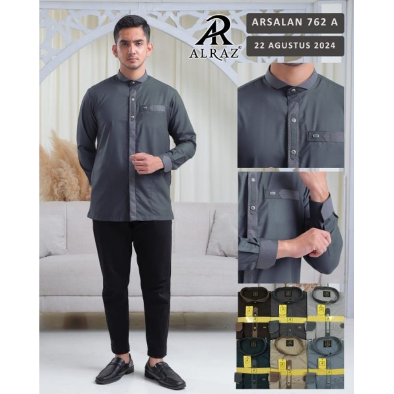 Jual Al Raz Baju Koko ARSALAN762A Lengan Panjang Manset Kekinian Viral ...