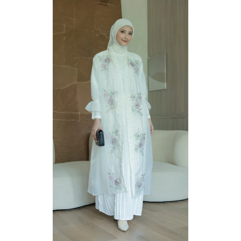 Jual Gamis Pesta Mewah Elegan | Gamis Putih | Gamis Terbaru 2025 | Gamis Kondangan Wanita ...