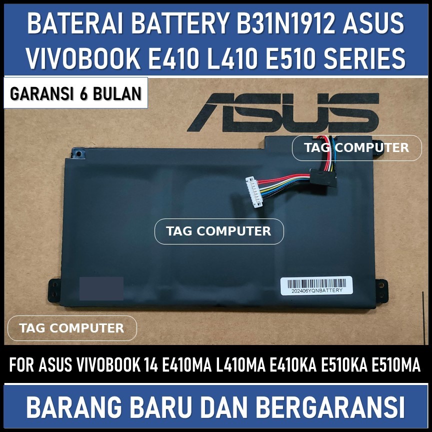 Jual BATERAI LAPTOP ASUS VIVOBOOK 14 E410MA E410M E410 B31N1912 / C31N1912 | Shopee Indonesia