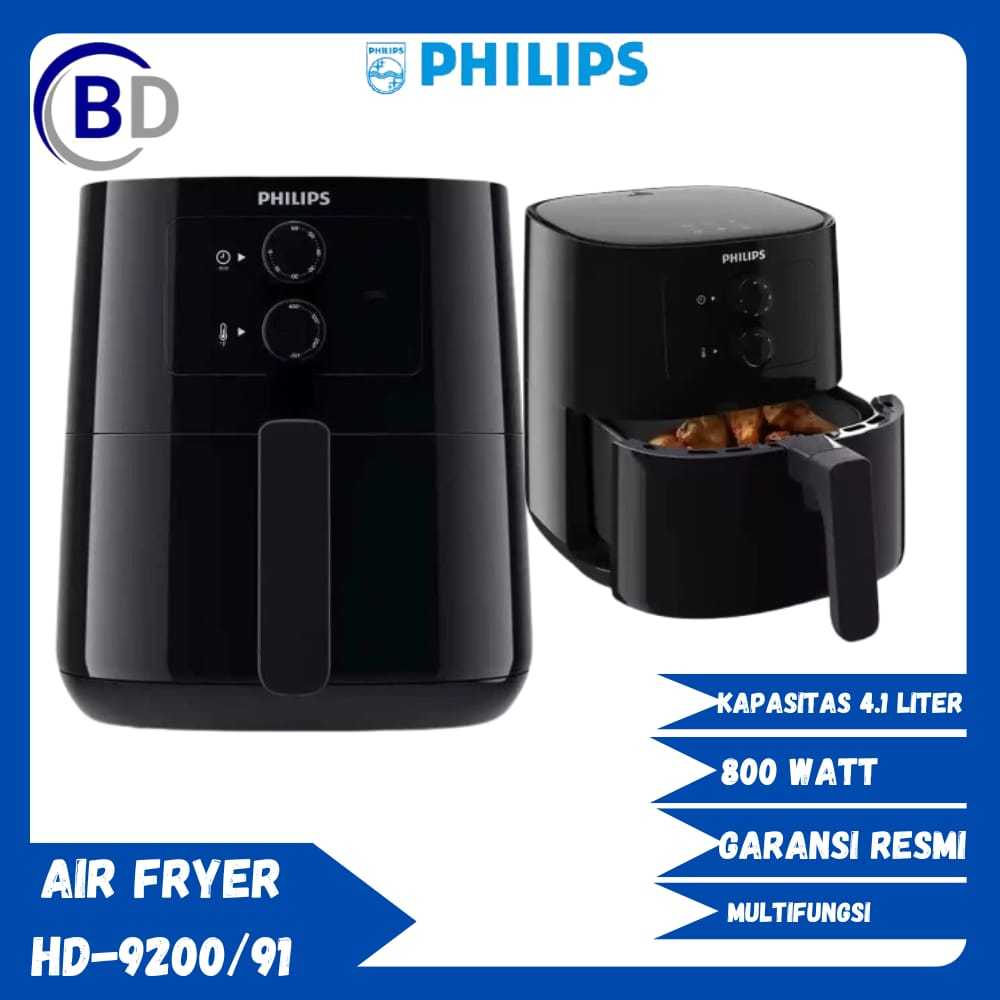 Jual Airfryer Philips Premium Air Fryer HD9200/91 Air Fryer HD 9200/91 Listrik 800 Watt Analog ...