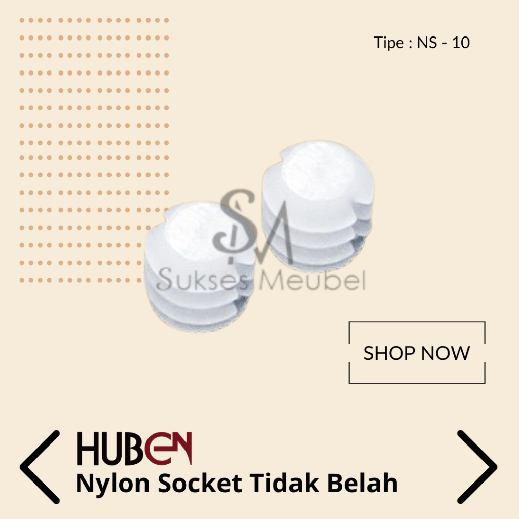 Jual NS - 10 - HUBEN / NYLON SOCKET TIDAK BELAH / SOKET NYLON MINIFIX ...