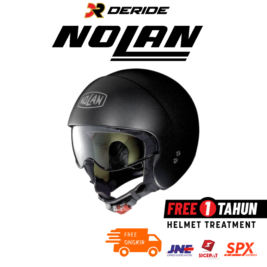 Jual Nolan N21 Special Black Graphite 069 Scooter Helmet Half Face Helm SNI | Shopee Indonesia