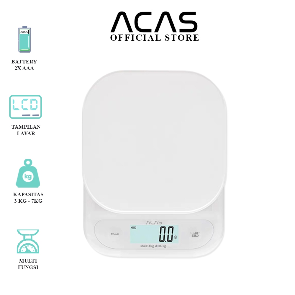 Jual ACAS Wh - B31 Timbangan Dapur Digital 3kg - 7kg Kitchen Scale | Shopee Indonesia