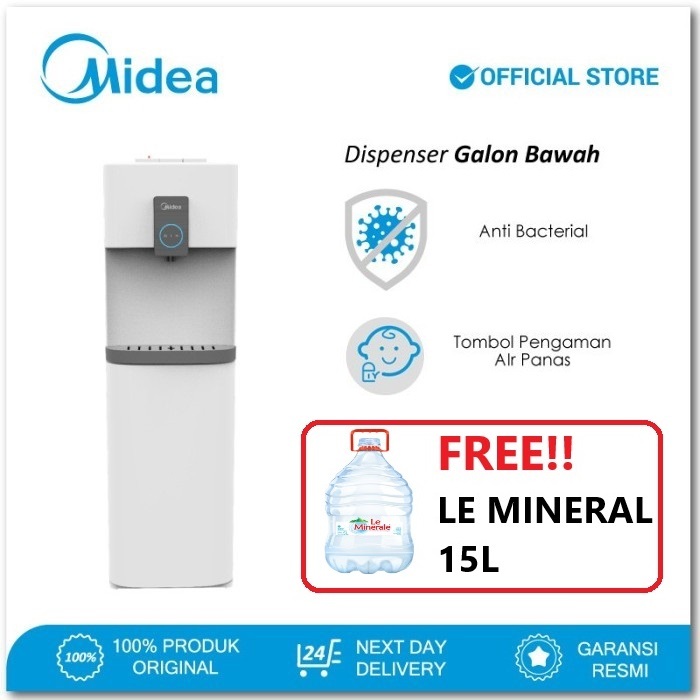 Jual MIDEA Dispenser Galon Bawah Anti Bacterial YL2036S | Shopee Indonesia