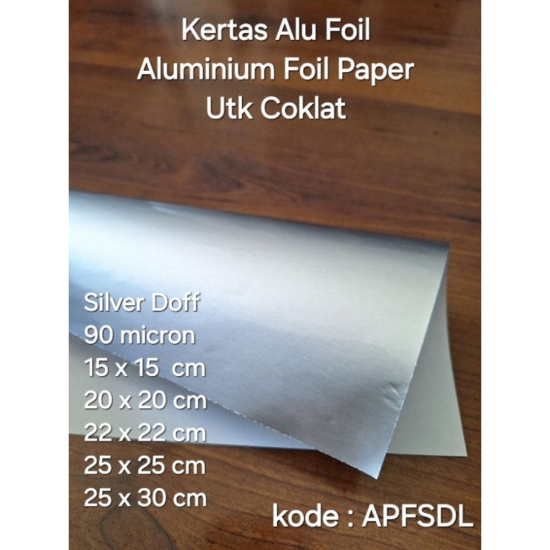 Jual Kertas Alu Foil / Aluminium Foil Paper Utk Coklat / Silver Doff ...